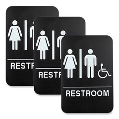 Excello Global Products® Indoor/Outdoor Restroom Sign with Braille Text ...