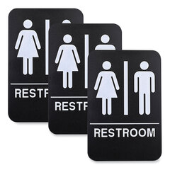 Excello Global Products® Indoor/Outdoor Restroom Sign with Braille Text ...