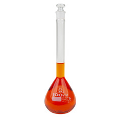 Volumetric Flask, Class A, Glass Stopper, 100 mL - Heathrow Scientific ...