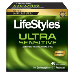 Sxwell LifeStyles Ultra Sensitive Latex Condoms, 40 Count, 40/PK ...