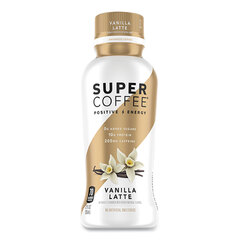 KITULife Super Coffee Vanilla Latte 12 oz Bottles, 12/Carton - Betty Mills