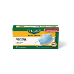 CURAD Germ Shield Medical Grade Face Masks, 12 EA/CS - Medline CUR38325 ...