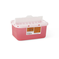 Medline Sharps Container with Flap, Clear and Red, 1 gal., 32 EA/CS ...