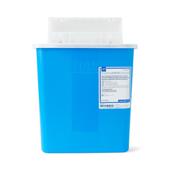 Medline Pharmaceutical Waste Container with Flap Top, Blue, 3 gal., 1 ...