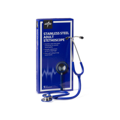 Medline Elite Adult Stainless Steel Stethoscopes, Blue - Medline ...