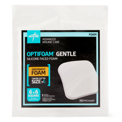 Optifoam Gentle Silicone-Faced Foam Dressing, 6" x 6", in Educational ...