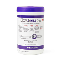 Micro-Kill One Germicidal Alcohol Wipes, Reclosable Canister, 65-Count ...