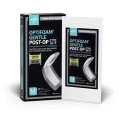 Optifoam Gentle AG+ Post-Op Foam Dressings, 10 Each per Box - Medline ...