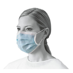 Medline Procedure Face Mask with Ear Loops Blue 50/BX - Betty Mills