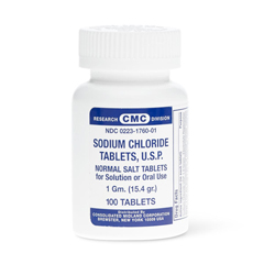 Medline Sodium Chloride Tablet, 1 gm, 100/Bottle - Medline 0233-1760-01 ...