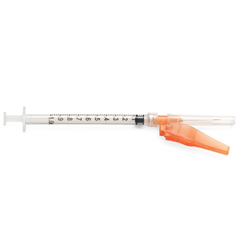 Medline Safety Syringes with Needle, Clear, 1mL, 25G x 1", 1200 EA/CS ...