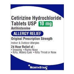 Cetirizine HCl 10 mg Tablet Bottle 30 Tablets - NorthStar Rx ...