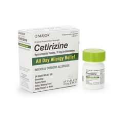 Cetirizine HCl 10 mg Tablet Bottle 45 Tablets, 1/BT - Major ...