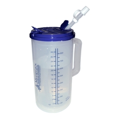 Medegen Medical Products LLC Drinking Mug 32 oz. Clear Cup, Blue Lid ...