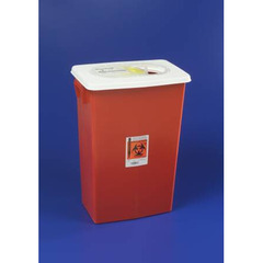 SharpSafety™ Sharps Container Gasketed Slide Lid, Red 18 Gallon ...
