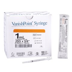 VanishPoint Tuberculin Syringe with Needle VanishPoint 1 mL 25 Gauge 5/ ...