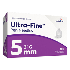 Ultra-Fine™ Insulin Pen Needle, 31G, 5mm, 100/BX - Embecta 320119 BX ...