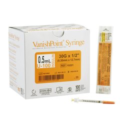 VanishPoint® Insulin Syringe with Needle, 100 EA/BX, 8BX/CS ...