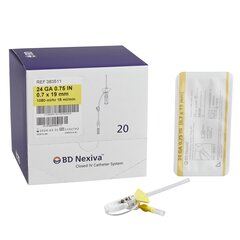 Nexiva Closed IV Catheter Nexiva 24 Gauge 3/4" Sliding Safety Needle ...