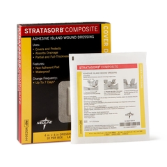 Stratasorb Composite Island Dressing Stratasorb 4 x 4" Polyurethane, 1 ...