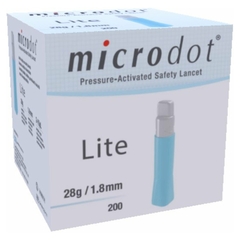 microdot Safety Lancet Microdot® Fixed Depth Lancet Needle 28 Gauge Pressure Activated, 200/BX ...