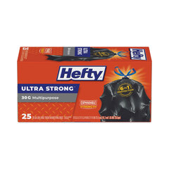 Hefty Ultra Flex Waste Bags 30 gal Black 150/Carton - Betty Mills
